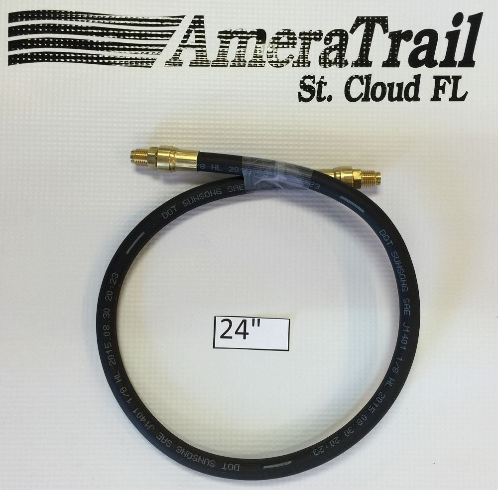 24" Brake Line, 1/8" ID 3/16" Brass Male Fittings w/ Stainless Flares ...