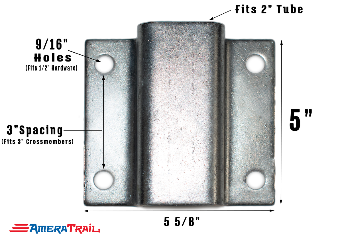 Heavy Duty Hat Bracket, fits 3" Crossmembers - Hot Dipped Galvanized F ...
